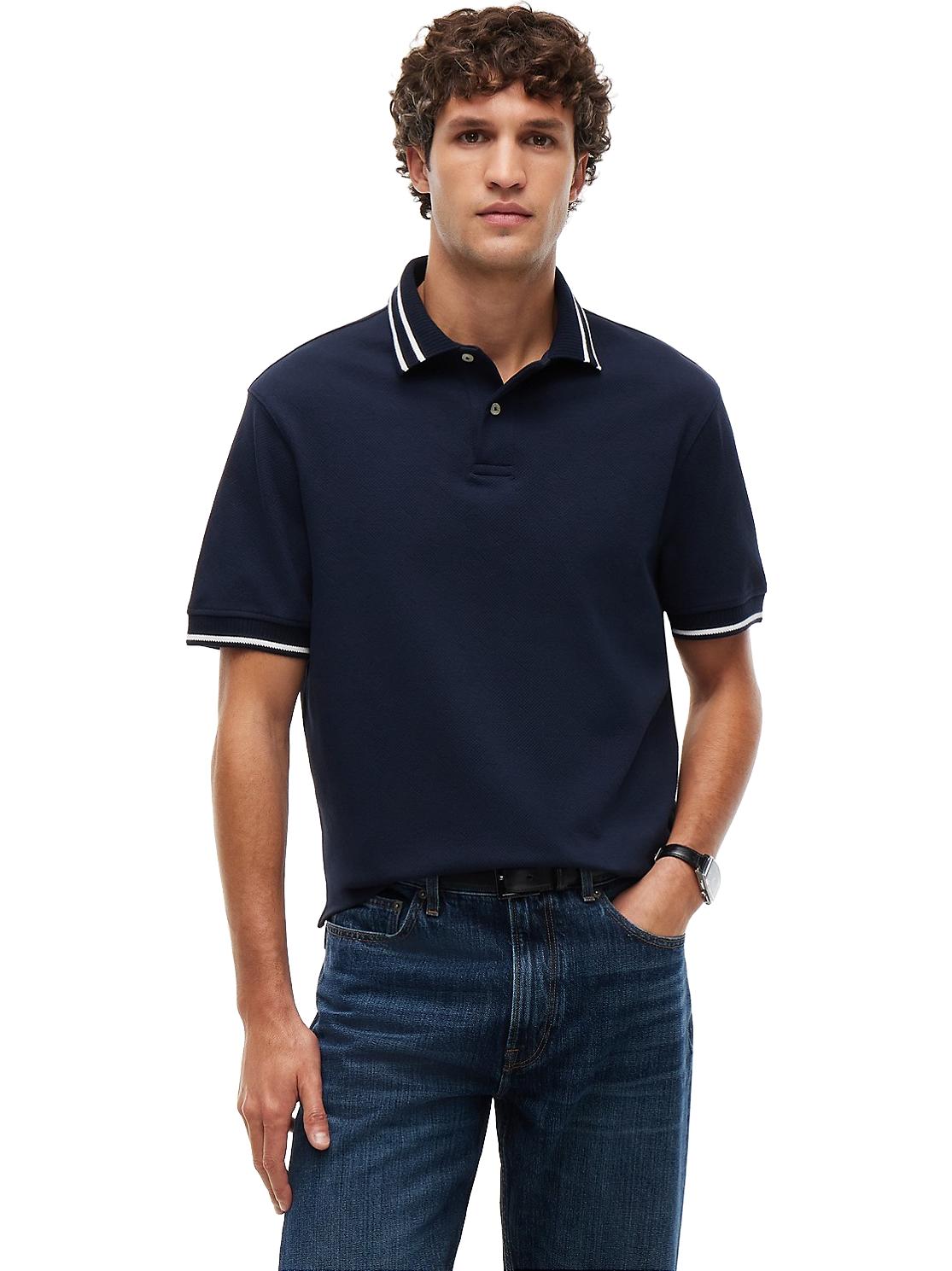 TOMMY HILFIGER men's regular fit foulard jacquard polo -
